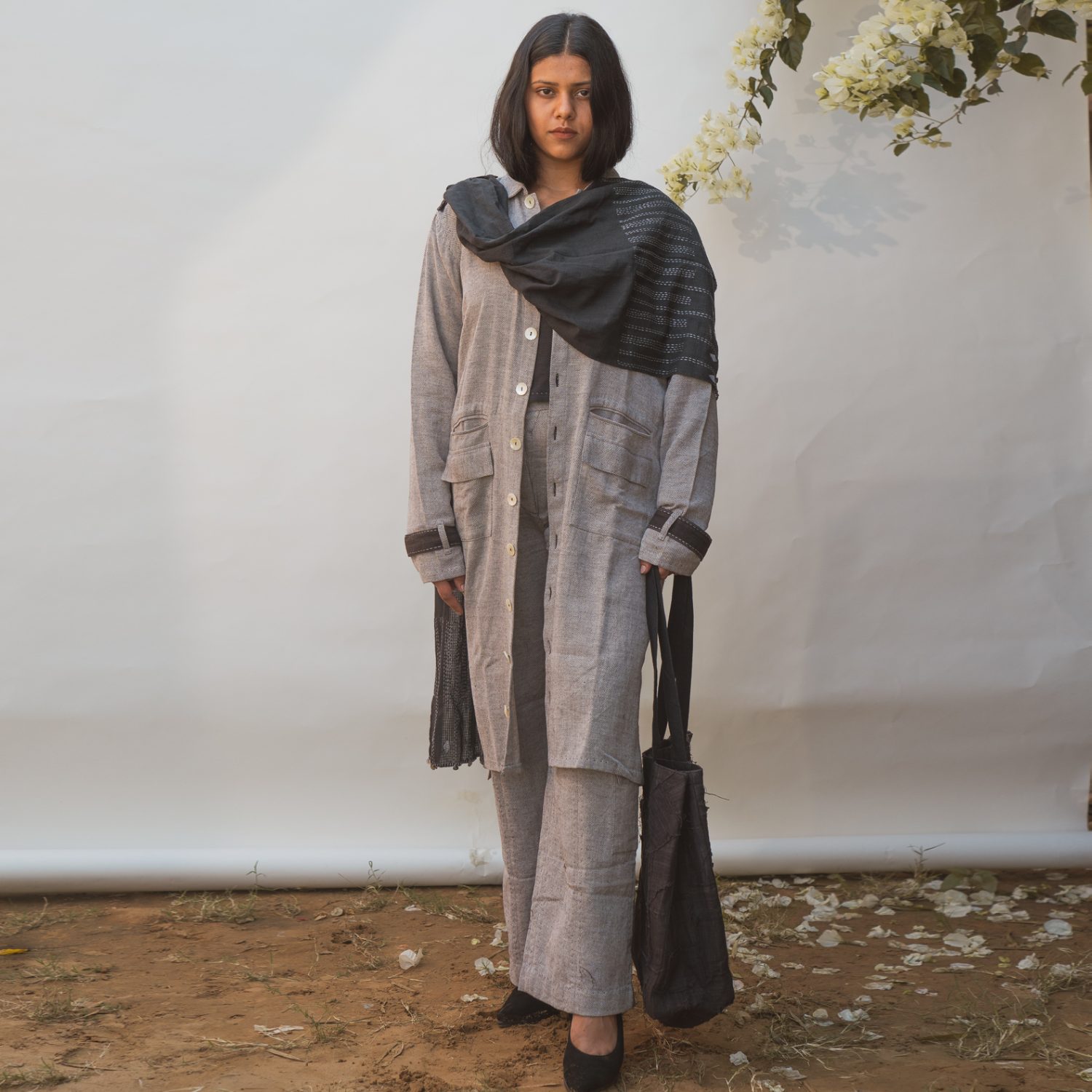 Buy Sonder Trans-seasonal Overlay & Black Scarf For Women | Indyverse